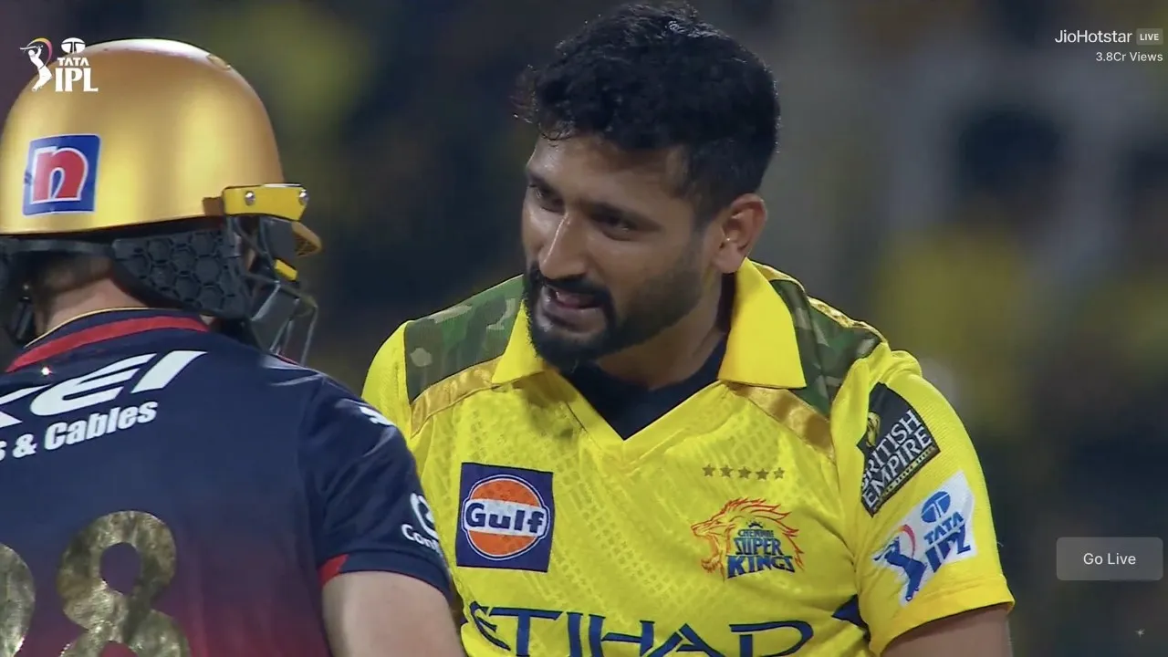 Watch: Virat Kohli and Khaleel Ahmed fighting after the CSK vs RCB match video goes viral